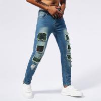 China Blue Blue Youth Trend Slight Stretch wholesale skinny jeans mens Regular Custom (Y224) for sale