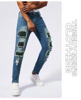 China Blue Blue Youth Trend Slight Stretch wholesale skinny jeans mens Regular Custom (Y224) for sale