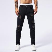 China Mid Waist Black Mid Waist Urban Fashion wholesale skinny jeans mens Regular Custom (TM227) for sale