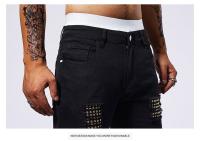 China Mid Waist Black Mid Waist Urban Fashion wholesale skinny jeans mens Regular Custom (TM227) for sale