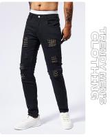 China Mid Waist Black Mid Waist Urban Fashion wholesale skinny jeans mens Regular Custom (TM227) for sale