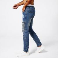 China Distressed Blue Washed Mid Waist wholesale skinny jeans mens Distressed Urban Fashion Custom (Y229) for sale