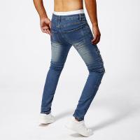 China Distressed Blue Washed Mid Waist wholesale skinny jeans mens Distressed Urban Fashion Custom (Y229) for sale