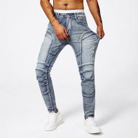 China Light Blue Washed Mid Waist Light Blue wholesale skinny jeans mens Urban Fashion Regular Custom (Y234) for sale