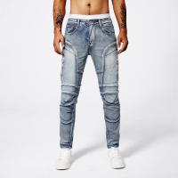 China Light Blue Washed Mid Waist Light Blue wholesale skinny jeans mens Urban Fashion Regular Custom (Y234) for sale