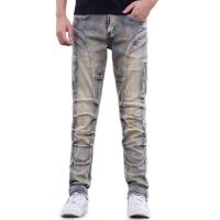 China Light Blue Washed Mid Waist Light Blue wholesale skinny jeans mens Urban Fashion Regular Custom (Y234) for sale