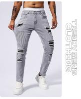 China Blue Grey Blue Grey Mid Waist High Stretch wholesale skinny jeans mens Urban Fashion Regular Custom (TM226) for sale