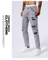 China Blue Grey Blue Grey Mid Waist High Stretch wholesale skinny jeans mens Urban Fashion Regular Custom (TM226) for sale