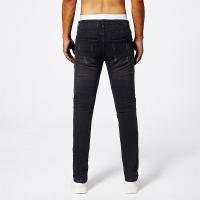 China Distressed Black Mid Waist Urban Fashion wholesale skinny jeans mens Slight Stretch Regular Custom (Y228) for sale