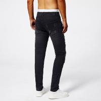 China Distressed Black Mid Waist Urban Fashion wholesale skinny jeans mens Slight Stretch Regular Custom (Y228) for sale