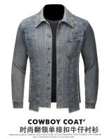 China Blue Daily No Lining mens wholesale dress shirts Long Sleeve Multi Pocket Custom (CS012) for sale