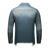 China Blue Blue Basic Solid Color french workwear jacket wholesale Long Sleeve Regular Custom (CS017) for sale