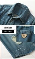 China Blue Blue Basic Solid Color french workwear jacket wholesale Long Sleeve Regular Custom (CS017) for sale