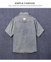 China Summer Regular Solid Color french workwear jacket wholesale Youth Trend Short Sleeve Custom (CS564) for sale