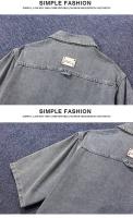China Summer Regular Solid Color french workwear jacket wholesale Youth Trend Short Sleeve Custom (CS564) for sale