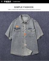China Summer Regular Solid Color french workwear jacket wholesale Youth Trend Short Sleeve Custom (CS564) for sale
