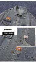 China Summer Regular Solid Color french workwear jacket wholesale Youth Trend Short Sleeve Custom (CS564) for sale