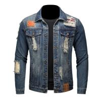 China Solid Color Blue Fabric Hem Solid Color french workwear jacket wholesale Long Sleeve Polyester 19% Custom (JK5102) for sale