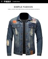 China Solid Color Blue Fabric Hem Solid Color french workwear jacket wholesale Long Sleeve Polyester 19% Custom (JK5102) for sale