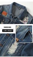 China Solid Color Blue Fabric Hem Solid Color french workwear jacket wholesale Long Sleeve Polyester 19% Custom (JK5102) for sale