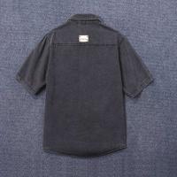 China Summer Regular Dark Grey mens wholesale dress shirts Solid Color Youth Trend Custom (CS573) for sale