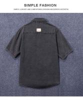 China Summer Regular Dark Grey mens wholesale dress shirts Solid Color Youth Trend Custom (CS573) for sale