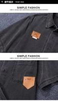 China Summer Regular Dark Grey mens wholesale dress shirts Solid Color Youth Trend Custom (CS573) for sale