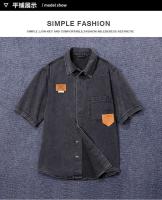 China Summer Regular Dark Grey mens wholesale dress shirts Solid Color Youth Trend Custom (CS573) for sale