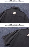 China Summer Regular Dark Grey mens wholesale dress shirts Solid Color Youth Trend Custom (CS573) for sale