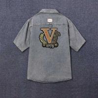 China Summer Short Sleeve Vintage Color mens wholesale dress shirts Urban Fashion Loose Fit Custom (CS562) for sale