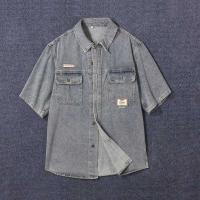 China Summer Short Sleeve Vintage Color mens wholesale dress shirts Urban Fashion Loose Fit Custom (CS562) for sale