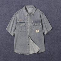 China Summer Short Sleeve Vintage Color mens wholesale dress shirts Urban Fashion Loose Fit Custom (CS562) for sale