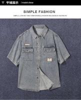 China Summer Short Sleeve Vintage Color mens wholesale dress shirts Urban Fashion Loose Fit Custom (CS562) for sale