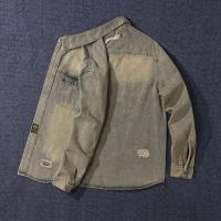 China Vintage Color Long Sleeve Vintage Color Urban Fashion french workwear jacket wholesale Loose Fit Single Breasted Custom (CS006) for sale