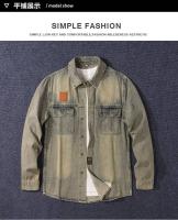 China Vintage Color Long Sleeve Vintage Color Urban Fashion french workwear jacket wholesale Loose Fit Single Breasted Custom (CS006) for sale
