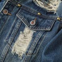 China Blue Long Sleeve Polyester 19% french workwear jacket wholesale Urban Fashion Single Breasted Custom (JK591) for sale