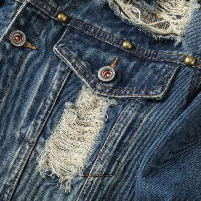 China Blue Long Sleeve Polyester 19% french workwear jacket wholesale Urban Fashion Single Breasted Custom (JK591) for sale