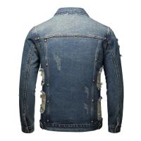 China Blue Long Sleeve Polyester 19% french workwear jacket wholesale Urban Fashion Single Breasted Custom (JK591) for sale
