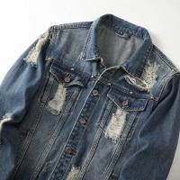 China Blue Long Sleeve Polyester 19% french workwear jacket wholesale Urban Fashion Single Breasted Custom (JK591) for sale