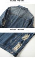 China Blue Long Sleeve Polyester 19% french workwear jacket wholesale Urban Fashion Single Breasted Custom (JK591) for sale