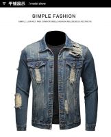 China Blue Long Sleeve Polyester 19% french workwear jacket wholesale Urban Fashion Single Breasted Custom (JK591) for sale
