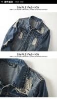 China Blue Long Sleeve Polyester 19% french workwear jacket wholesale Urban Fashion Single Breasted Custom (JK591) for sale
