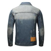 China Blue Blue Long Sleeve Polyester 19% french workwear jacket wholesale Urban Fashion Single Breasted Custom (JK530) for sale
