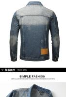 China Blue Blue Long Sleeve Polyester 19% french workwear jacket wholesale Urban Fashion Single Breasted Custom (JK530) for sale