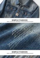 China Blue Blue Long Sleeve Polyester 19% french workwear jacket wholesale Urban Fashion Single Breasted Custom (JK530) for sale