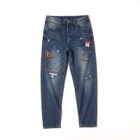 China Blue Mid Waist Urban Fashion wholesale skinny jeans mens Spring/Autumn Slight Stretch Custom (MG802) for sale