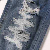 China Light Blue Mid Waist Distressed Light Blue wholesale skinny jeans mens Autumn 2025 Non Stretch Custom (MG804) for sale