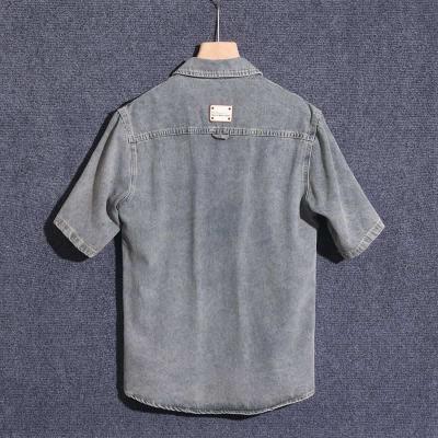 China Summer Regular Solid Color mens wholesale dress shirts Short Sleeve Vintage Color Custom (CS564) for sale