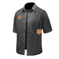 China Black Summer Short Sleeve mens wholesale dress shirts Urban Fashion Single Breasted Custom (CS573) for sale