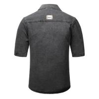 China Black Summer Short Sleeve mens wholesale dress shirts Urban Fashion Single Breasted Custom (CS573) for sale